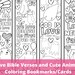Color Your Bookmarks Love Bible Verses & Cute Animals | Etsy