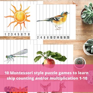 Nature Skip Counting Puzzle Games Printable Montessori, Charlotte Mason ...