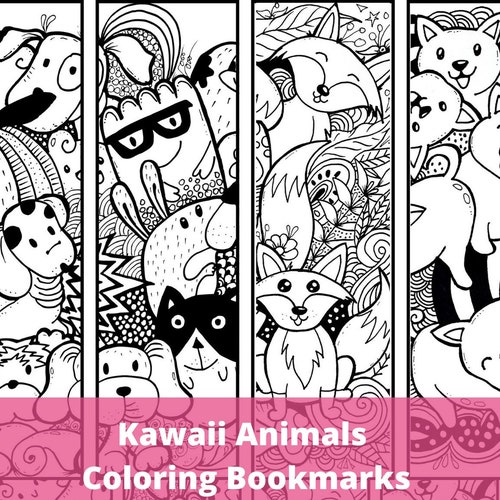 Cute Kawaii Fruit Coloring Bookmarks for Kids or Adults - Etsy