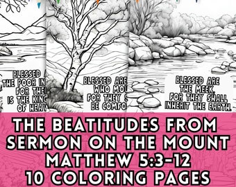 Beatitudes Coloring Book, Scripture Coloring Pages, Bible Verses ...
