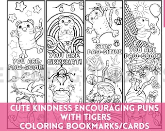 Kindness Bookmarks Coloring - Etsy