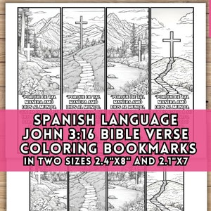 Spanish John 3 16 Bible Verse Coloring Bookmarks En Espanol, Juan 3 16 ...