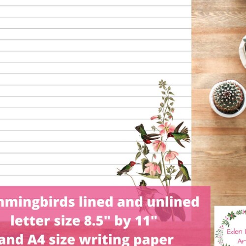 Backyard Birds Writing Paper Printable Stationery Lined and | Etsy