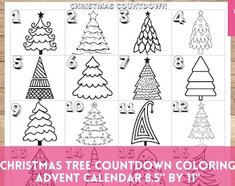 Christmas Coloring Countdown Poster - Etsy
