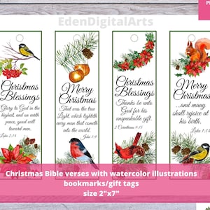 Christmas Bible Verse Bookmarks With Birds, Printable Scripture ...