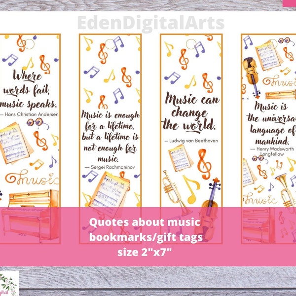 Music Bookmark - Etsy