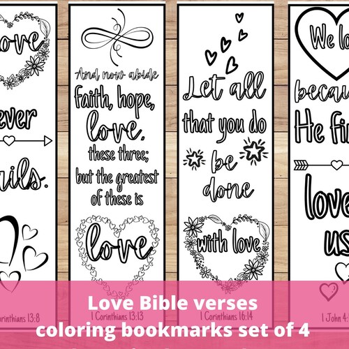 Color Your Bookmarks Love Bible Verses & Cute Animals - Etsy