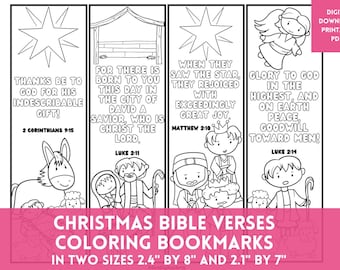 Nativity Bookmarks Colouring Bible Verse Bookmarks Christian - Etsy