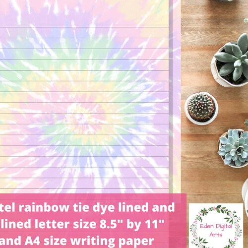 Rainbow Lined Paper Printable PDF - Etsy