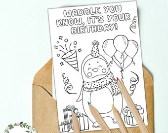 Penguin Coloring Pdf - Etsy