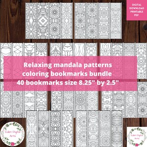 Huge Bundle of 40 Mandala Coloring Bookmarks Geometric Floral - Etsy
