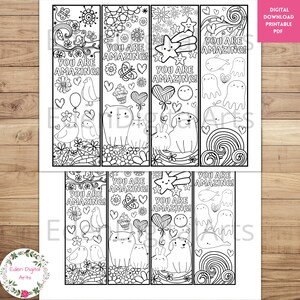 Acts of Kindness Coloring Bookmarks for Kids, Encouraging Whimsical ...