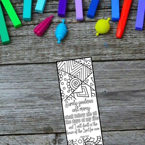 Psalm 23 Coloring Bible Verse Bookmarks, KJV Scripture Christian ...
