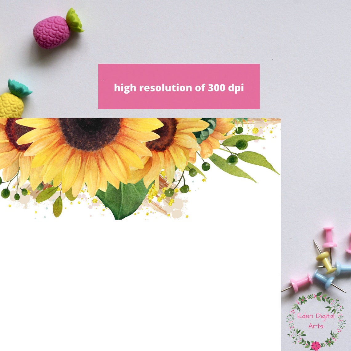 Sunflowers Writing Paper Printable Stationary Lined and Blank | Etsy