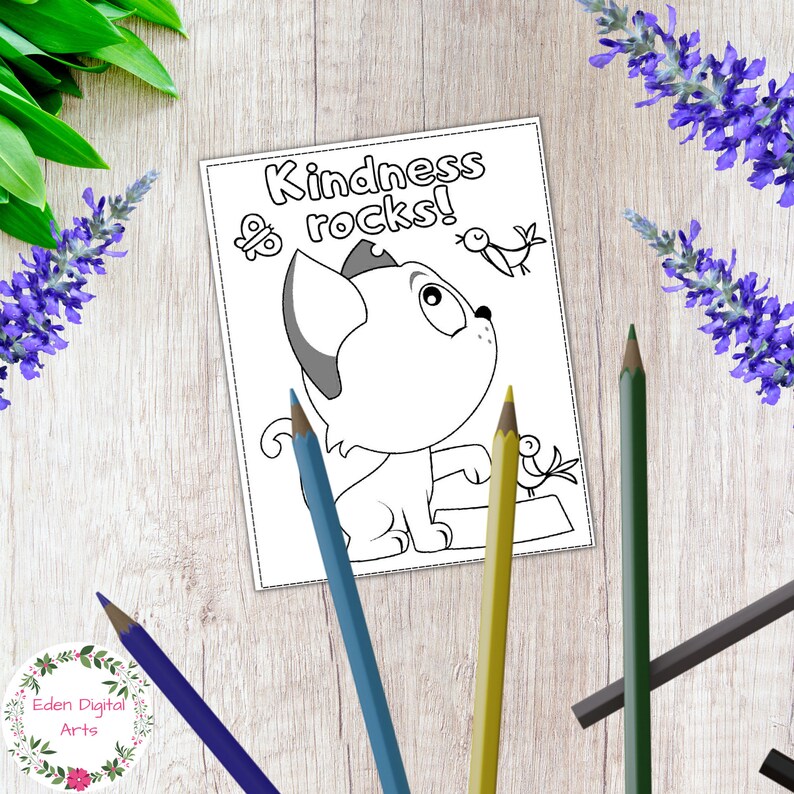 Kindness Mini Coloring Cards for Kids Cute Animal Friendship Quote ...