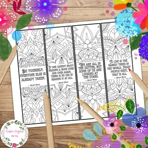 Oscar Wilde Quotes Mandala Coloring Bookmarks, Book Club Relaxing ...