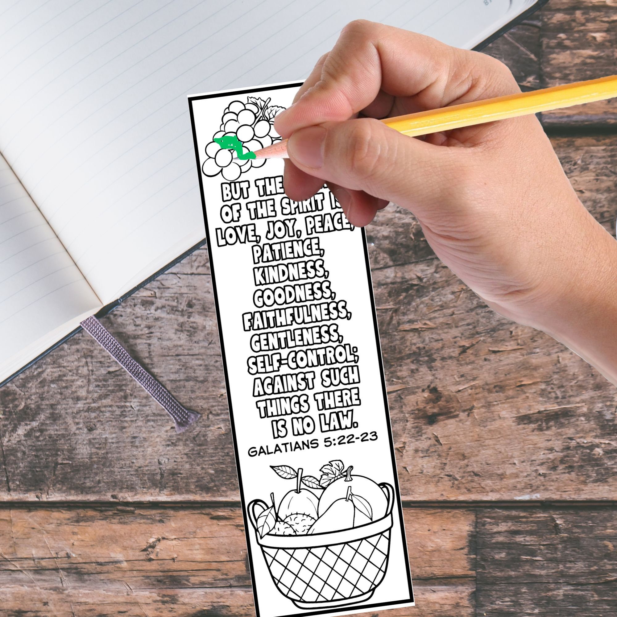 Fruit of the Spirit Bookmarks to Color Galatians 5 Bible Verses ...