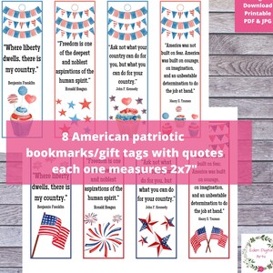 American Patriotic Bookmarks Gift Tags, Military Veteran Appreciation ...