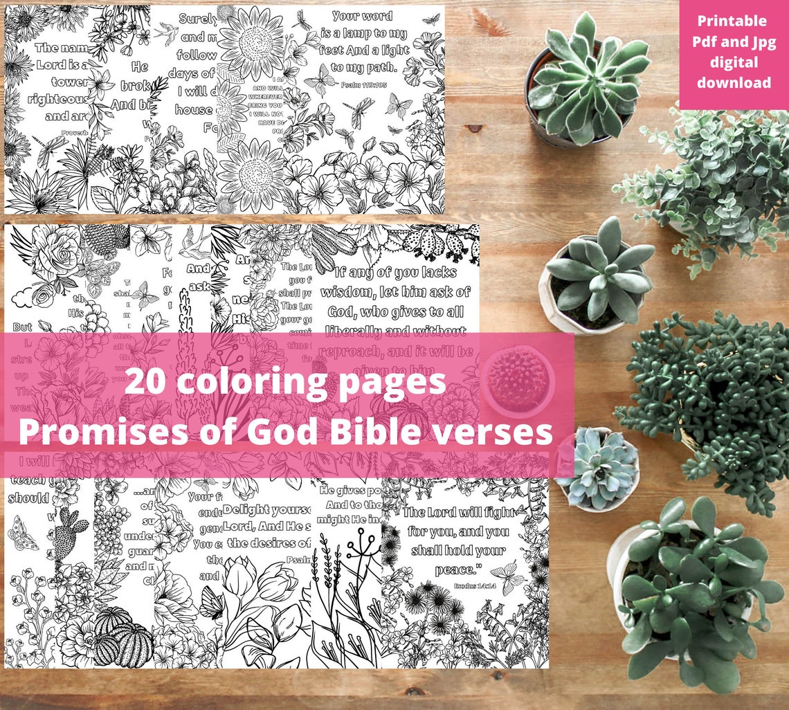 20 Promises of God Bible Verse Coloring Pages for Adults Teens - Etsy