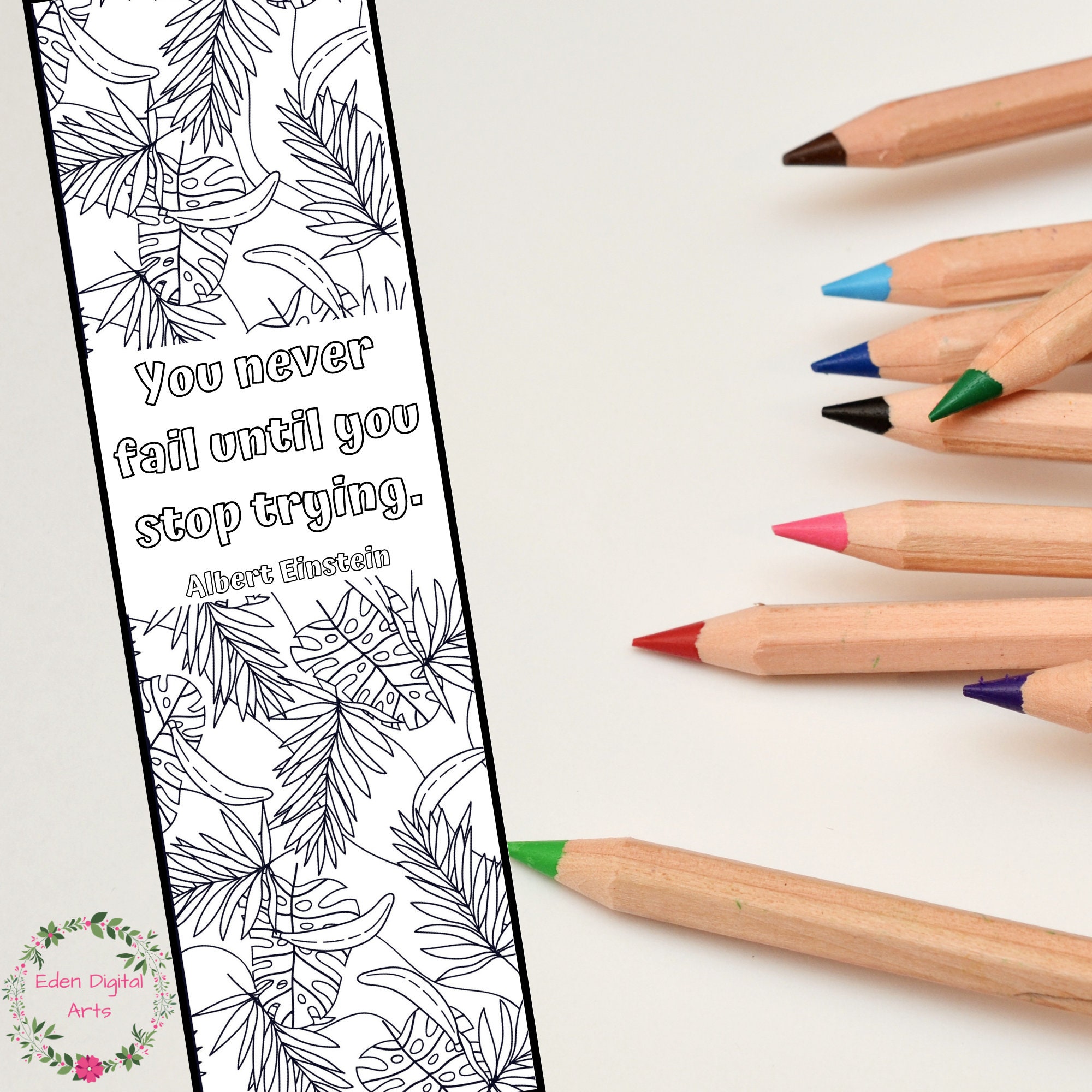 Einstein Quotes Coloring Bookmarks Inspirational - Etsy
