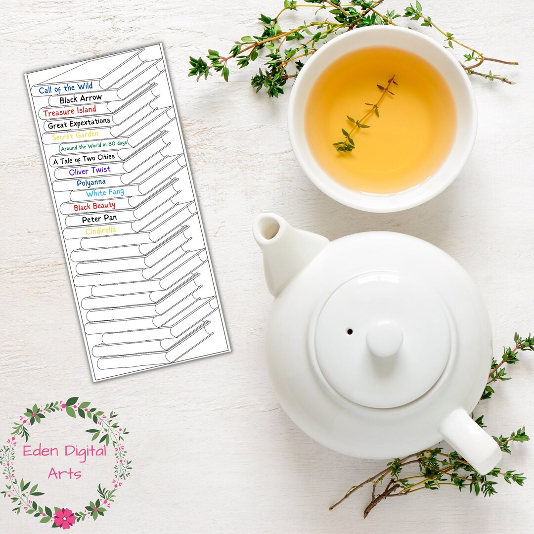 Book Stack Coloring Bookmarks Reading Tracker Log, Books of the Bible ...