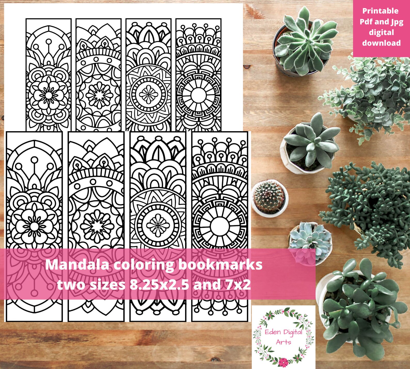 Mandala Coloring Bookmarks Page for Teens and Adults Printable - Etsy