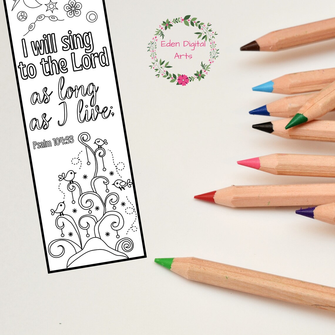 Worship Psalms Bible Verse Coloring Bookmarks With Whimsical - Etsy