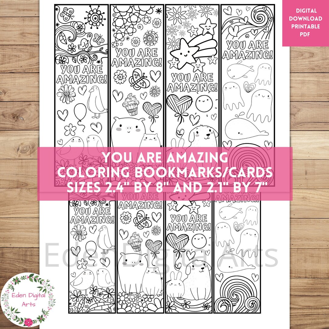 Acts of Kindness Coloring Bookmarks for Kids, Encouraging Whimsical ...