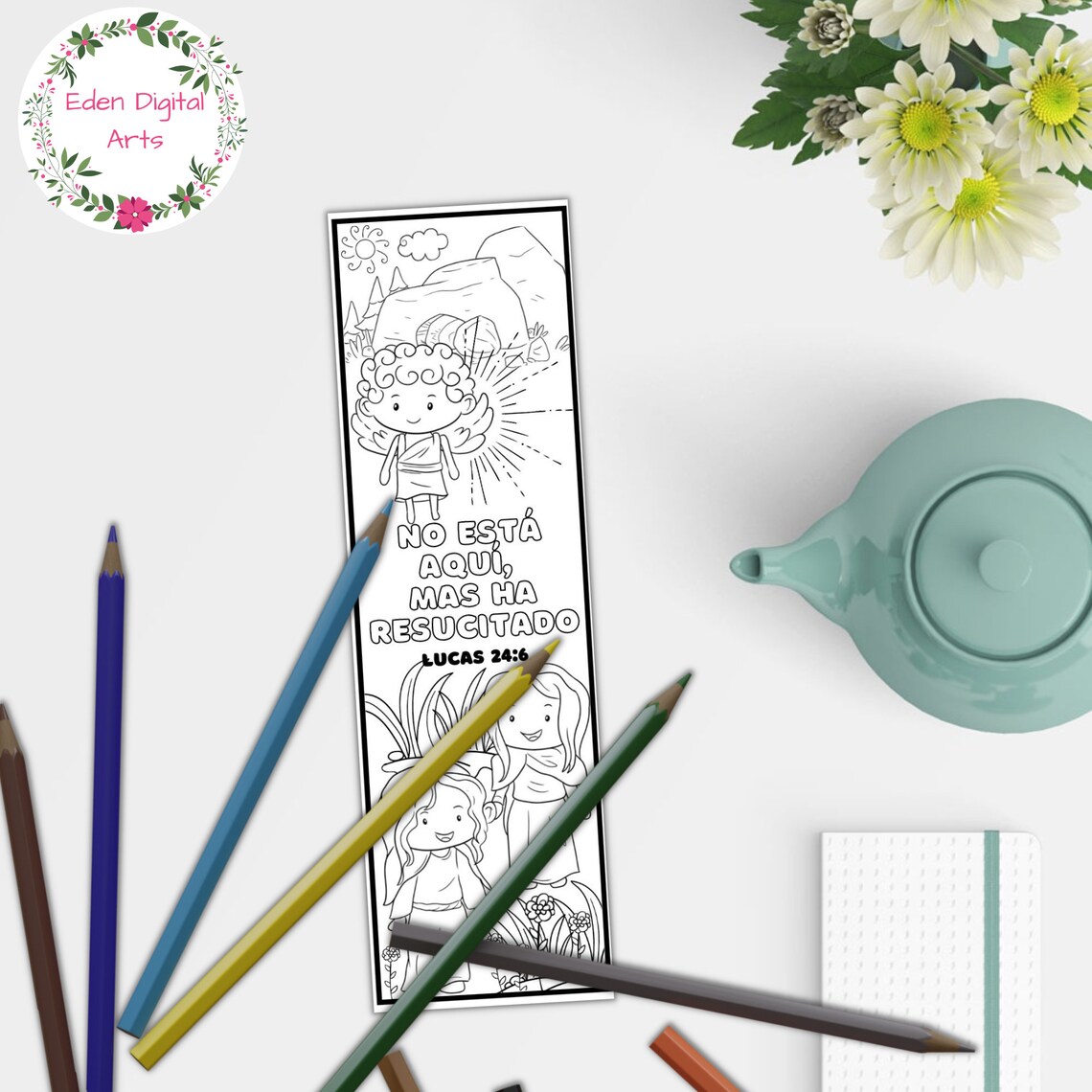 Color Your Bookmarks Spanish Easter Bible Verses for Kids, Cute Espanol ...