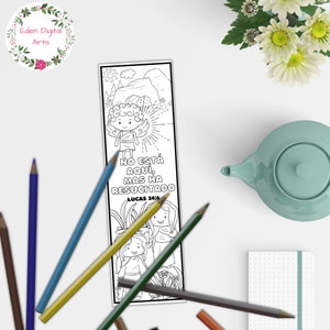 Color Your Bookmarks Spanish Easter Bible Verses for Kids, Cute Espanol ...