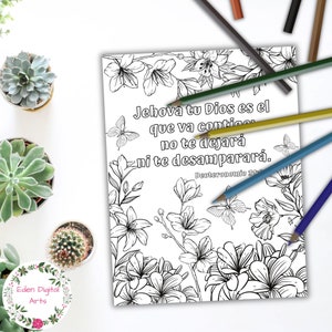 Spanish Language 20 Promises of God Bible Verse Coloring Pages, Espanol ...