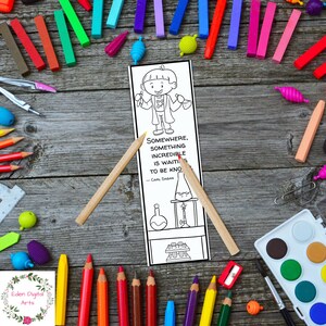 Science Coloring Bookmarks for Kids With Scientists Quotes School Craft ...