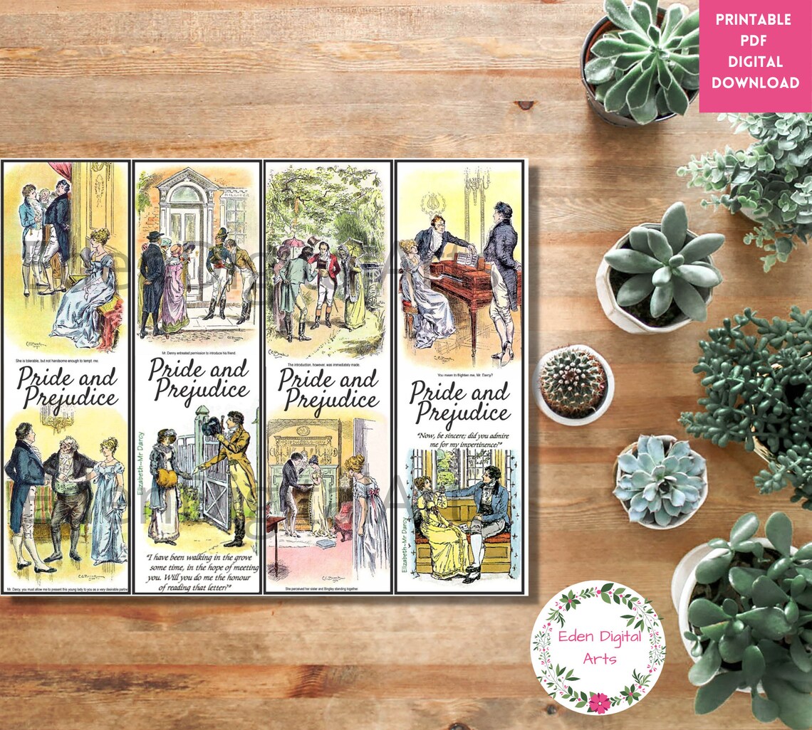 Pride and Prejudice Scenes Bookmarks Jane Austen's Book - Etsy