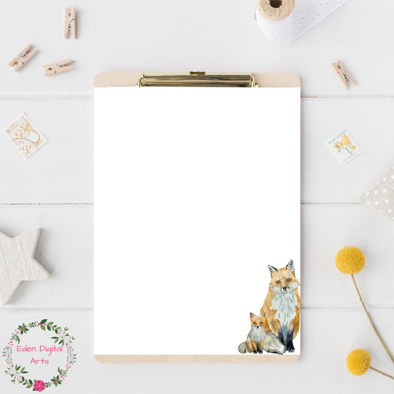 Fox Stationery Writing Paper Lined Unlined Letter & A4 PDF - Etsy