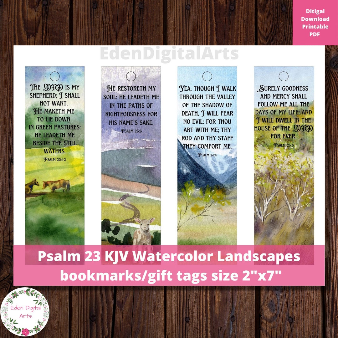 Psalm 23 KJV Bible Verses Bookmarks for Men & Women Christian - Etsy UK