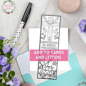 Color Your Bookmarks Spanish Easter Bible Verses for Kids, Cute Espanol ...