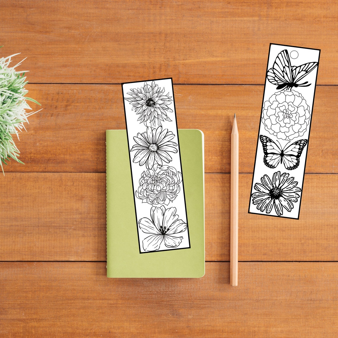 Floral Botanical Color Your Bookmarks Printable Flowers - Etsy