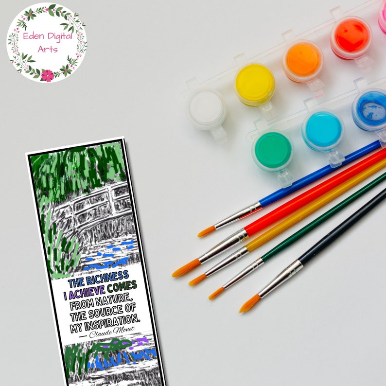 Claude Monet Quotes Coloring Bookmarks French Impressionist - Etsy