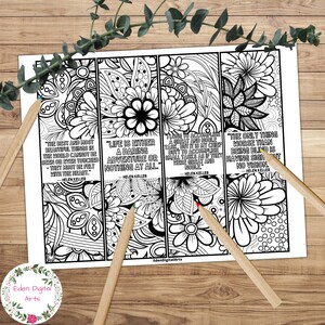 Helen Keller Quotes Coloring Bookmarks, Floral Doodles Colouring ...
