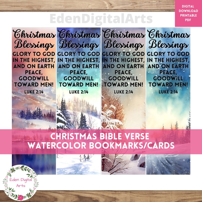 Christmas Bible Verse Bookmarks Printable Scripture Blessing - Etsy