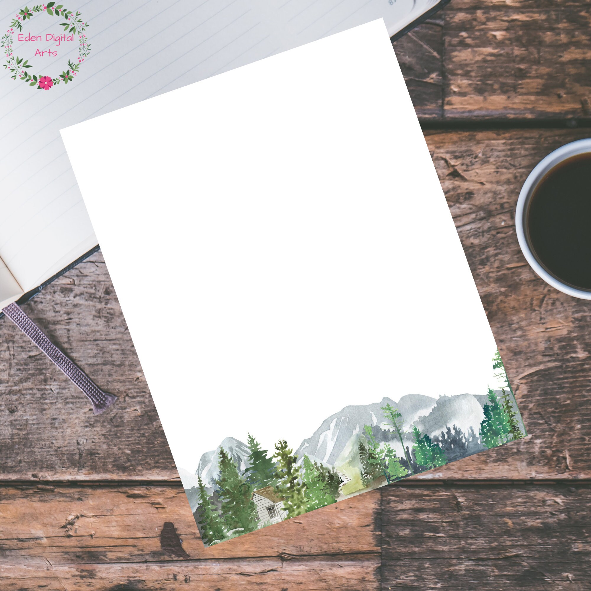 Forest and Mountains Stationery Writing Paper Lined Unlined - Etsy