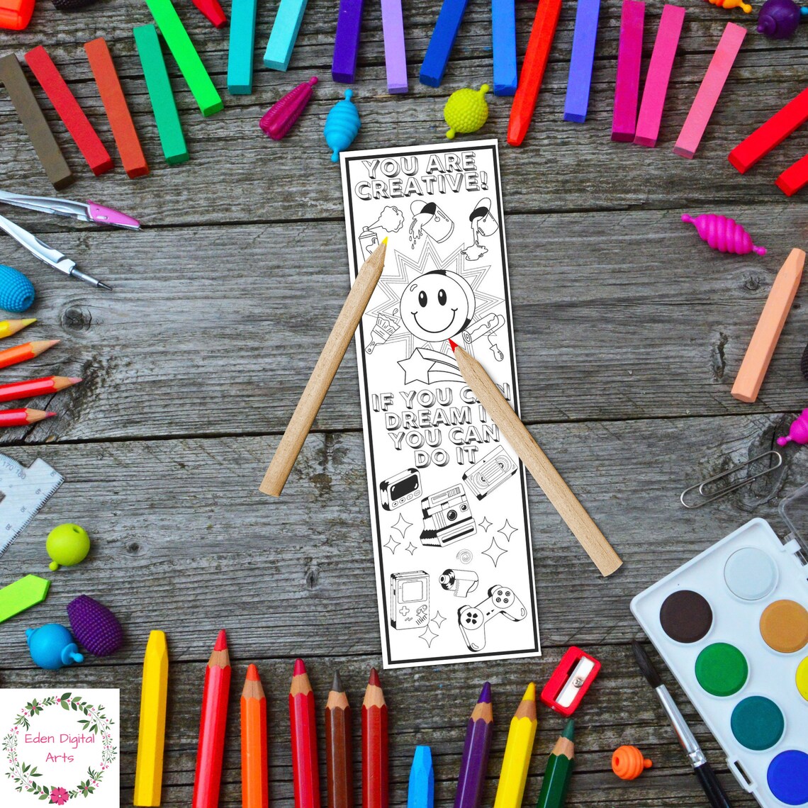 Retro 80s 90s Coloring Bookmarks Comics Pop Art Colouring - Etsy