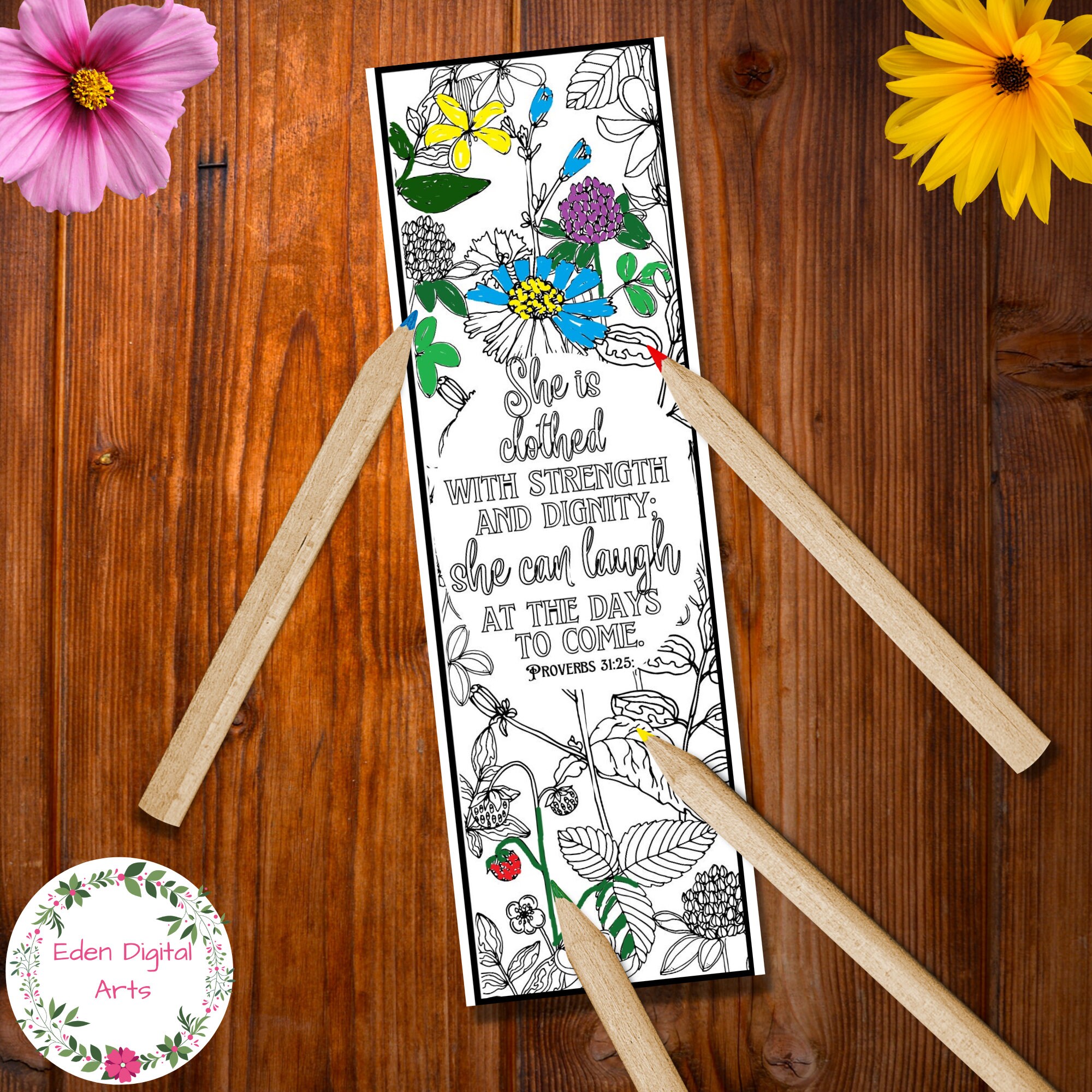 Proverbs 31 Coloring Bible Verse Bookmarks Cards Scripture & | Etsy