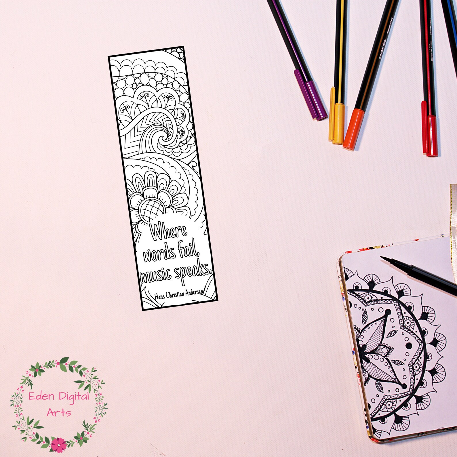 Inspirational Music Quotes Coloring Bookmarks Zentangle - Etsy