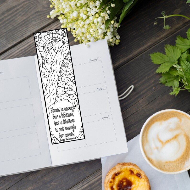 Inspirational Music Quotes Coloring Bookmarks Zentangle - Etsy