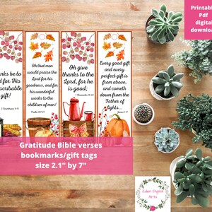 Gratitude Bible Verse Bookmarks Gift Tags Thanksgiving | Etsy