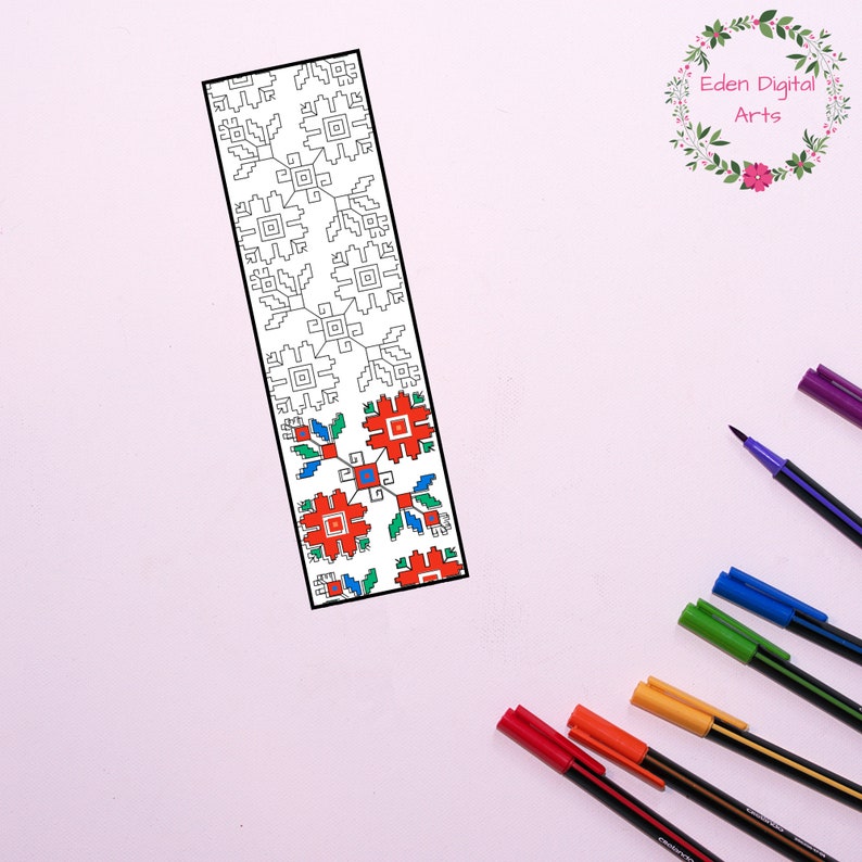 Slavic Folk Art Pattern Coloring Bookmarks Cultural Craft | Etsy