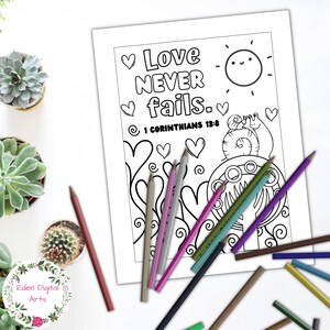 Fun Bible Verse Doodle Coloring Pages for Kids, Christian Scripture and ...