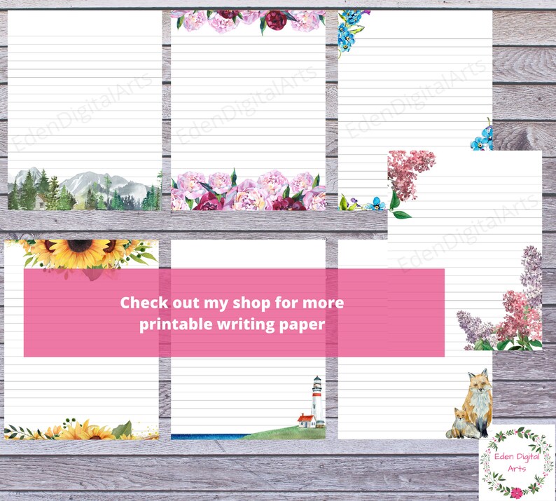 Floral Cross Writing Paper Printable Christian Stationery - Etsy
