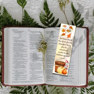 Gratitude Bible Verse Bookmarks Gift Tags Thanksgiving Scripture Fall ...